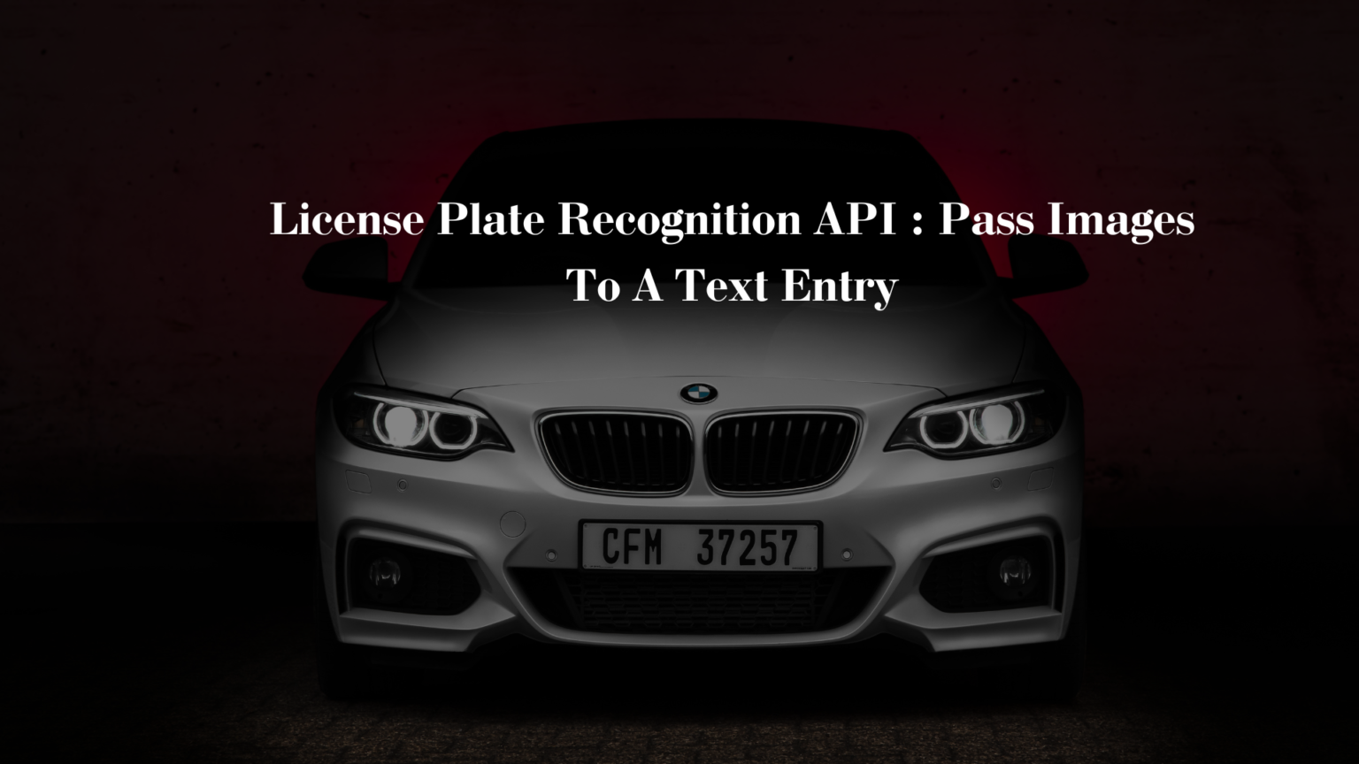 License Plate Recognition API : Pass Images To A Text Entry - REST API ...